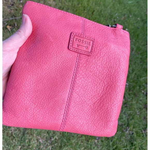 Fossil | Bags | Fossils Pink Genuine Leather Crossbody Bag | Poshmark